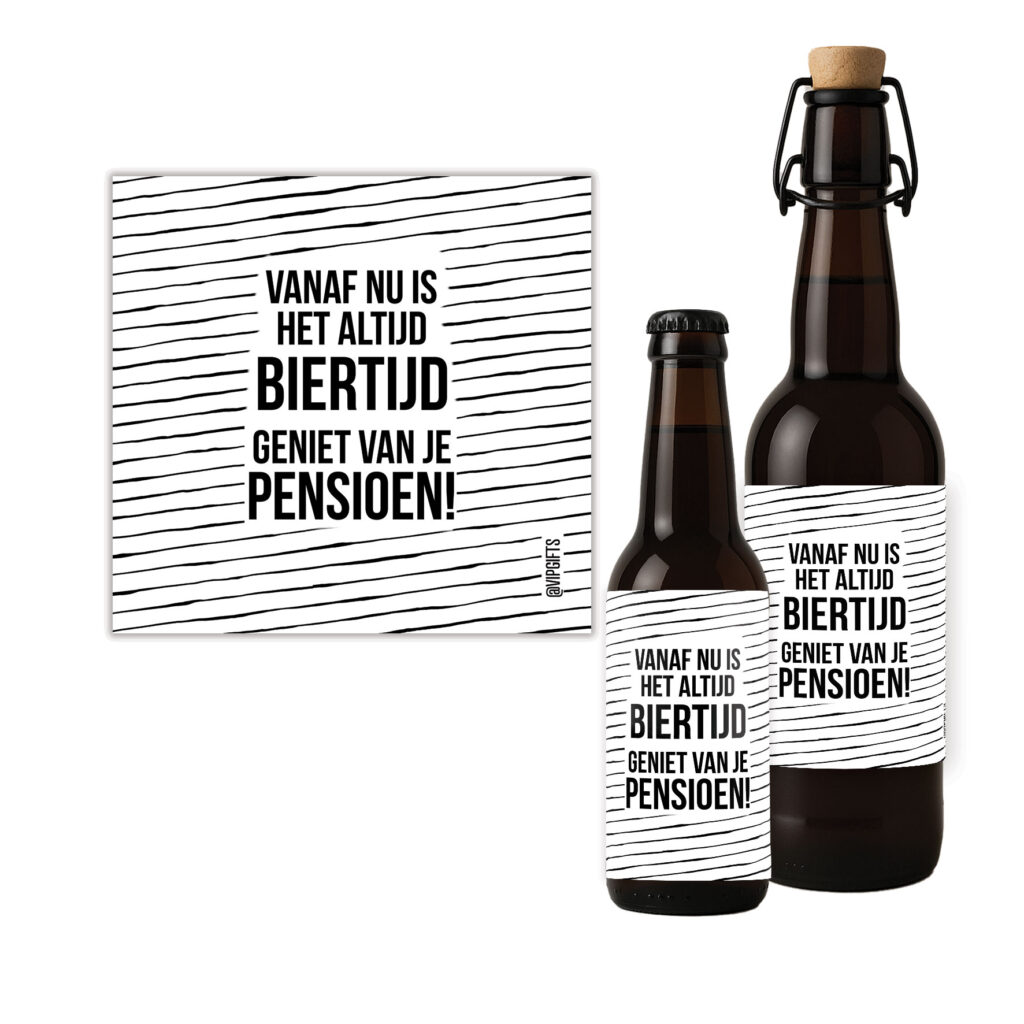 Flesetiket - Pensioen Biertijd - Vip Gifts